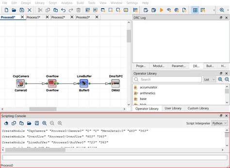 The Visualapplets Scripting Console Basler