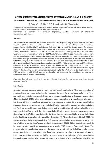 Pdf A Performance Evaluation Of Support Vector Machines And The Nearest Neighbor Classifier In
