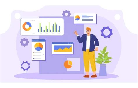 Data Analytics Man Character Illustration Illustrations