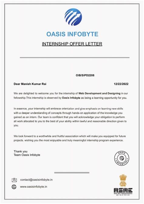 Manish Kumar Rai On Linkedin Oasisinfobyte Webdevelopment