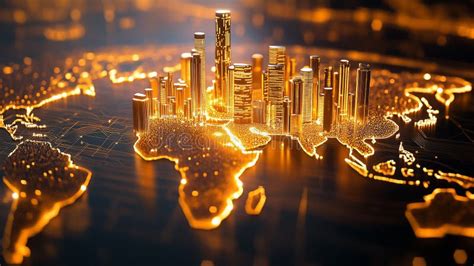Major Cities Are Highlighted On A Glowing World Map Creating A