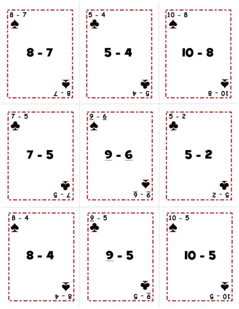 Math Facts Playing Cards Standard Card Deck Size Addition And