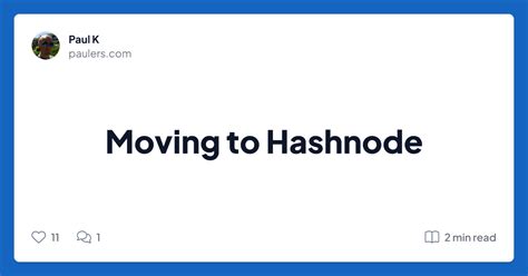 moving to hashnode