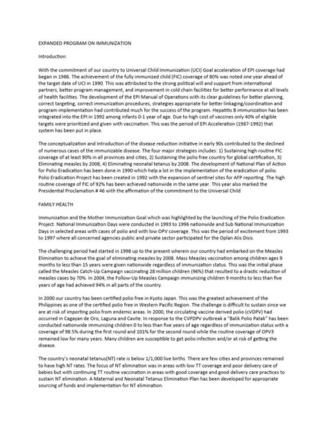 Expanded Immunization Program Pdf Infection Vaccination