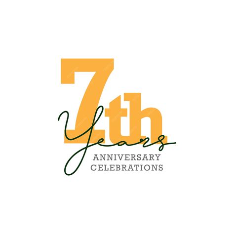 Premium Vector 7th Anniversary Celebration Logo Design Vector Eps10