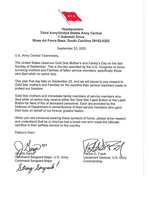 U S Army Central Honors Gold Star Mother S And Family S Day U S Army Central News U S