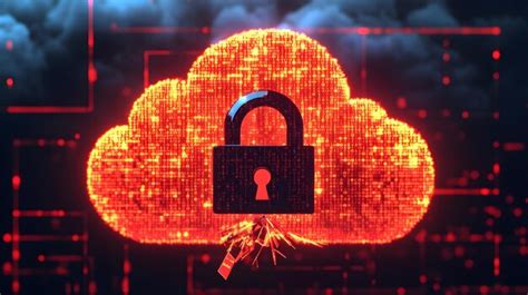 Cloud Security With Locked Padlock And Binary Code Premium Ai