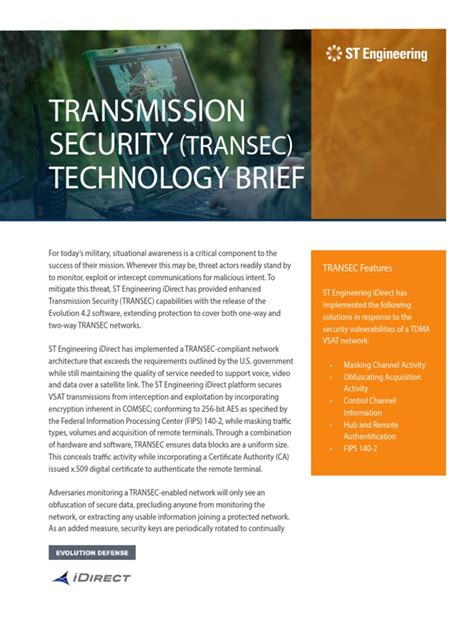 Techbrief Govdef Transec Pdf Computer Network Security