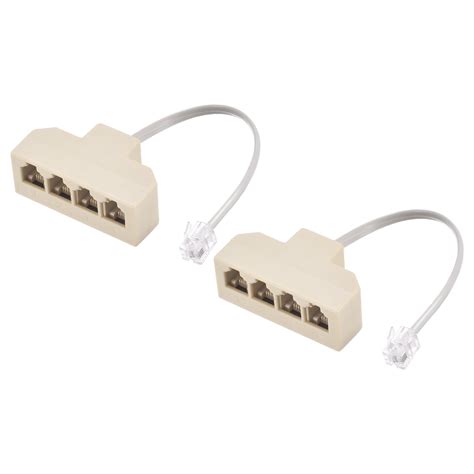 Uxcell Phone Jack Splitter 6p4c 4 Way Socket Adapter Telephone Line