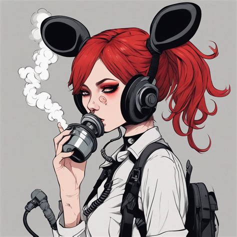 Huge Breasted Goth Girl Bun Hair Red Hair Weari By Asphyxmeplease On