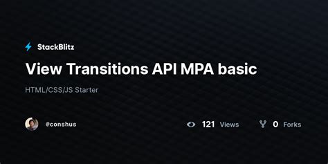 View Transitions Api Mpa Basic Stackblitz