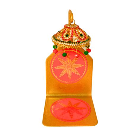 Diamond Studded Metal Umbrella Chhatra Chatri With Aasan For Idol