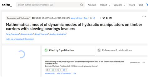 Mathematical Model Of Dynamic Modes Of Hydraulic Manipulators On Timber Carriers With Slewing