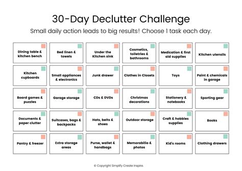The 30 Day Decluttering Challenge Free Printable Declutter Checklist