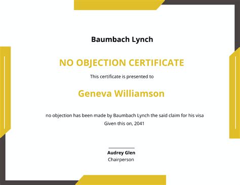 Non Objection Certificate Format