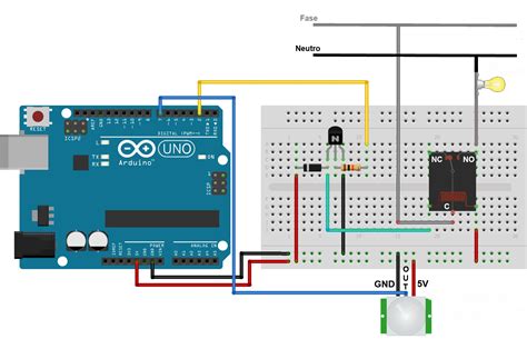acendendo uma lâmpada com sensor de presença arduino project hub