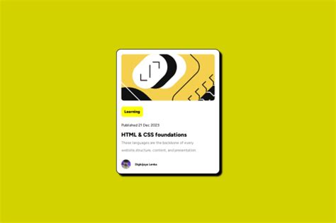 frontend mentor blog preview card using html and css coding challenge