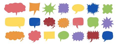 Colorful Speech Bubbles Set Hand Drawn Vector Cute Communication Bubbles Stock Vector