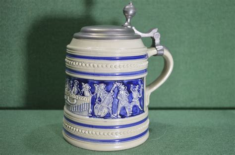 Купить Кружка пивная, с крышкой. Музыканты. Керамика, металл. Германия ...