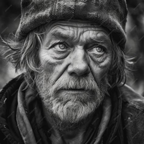 Ein Mann Mit Vollbart Und Vollbart Sitzt In Einem Dunklen Raum