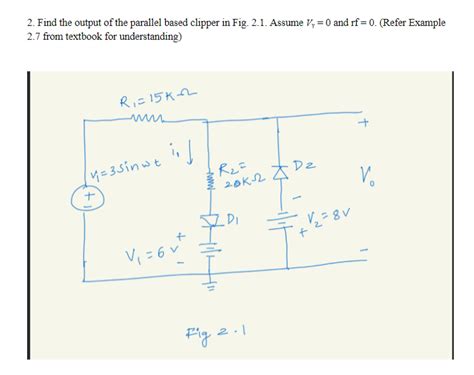 Solved Find The Output Of The Parallel Based Clipper In Chegg