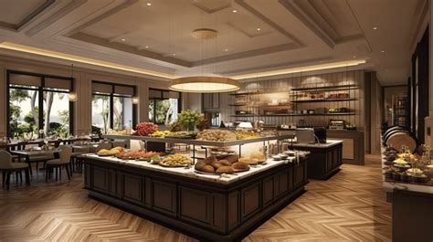 Assorted Cafeteria Of A Hotel With Wide Assortment Food Backgrounds