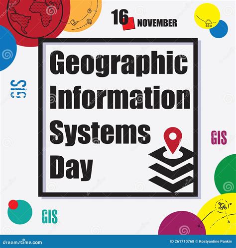 Geographic Information Systems Day Stock Vector Illustration Of