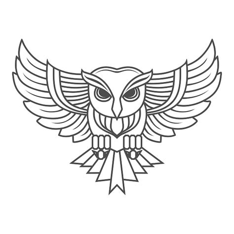 Premium Vector Owl Line Art Owl Line Art Illustration