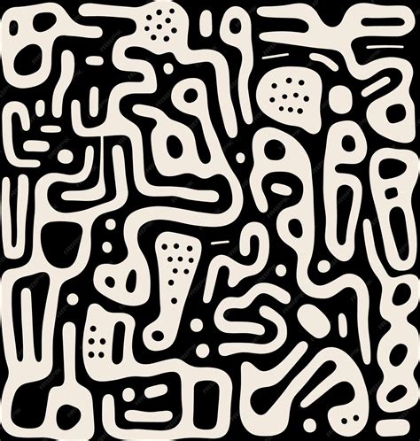 Premium Vector Black And White Geometric Pattern Organic Shapes And