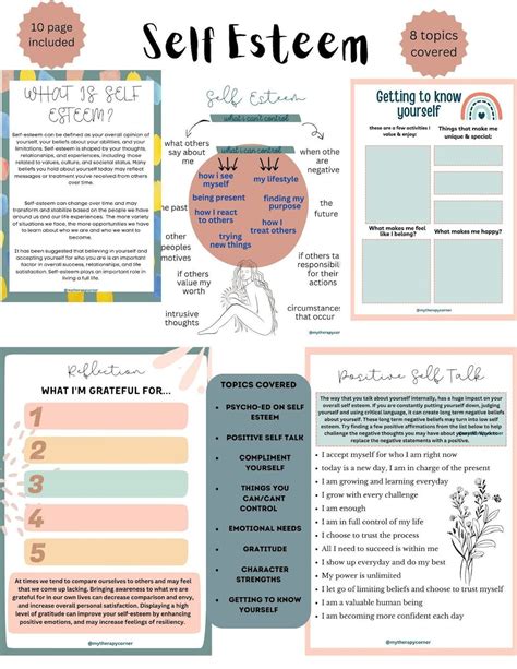 Self Esteem Therapy Resource Bundle For Teenagers Confidence
