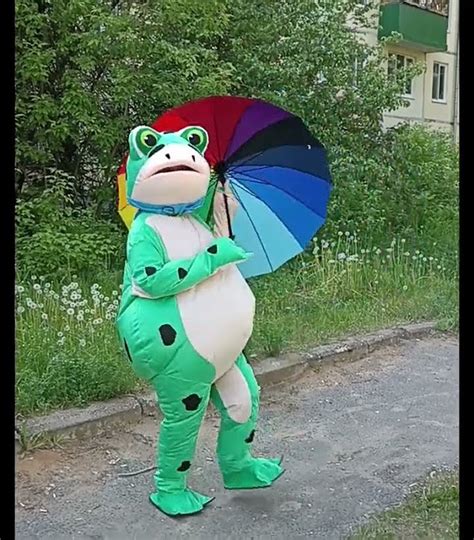 лягушка танцует с зонтиком Youtube