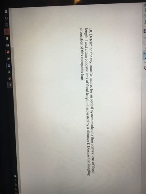 Solved Determine The Ray Transfer Matrix For An Optical