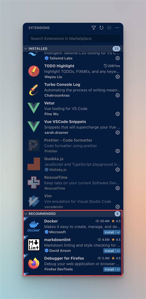 How To Hide Recommended Extensions Section In Vs Code