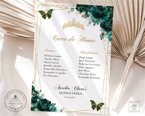 Printable Quinceanera Padrinos Lists Printables Templates Free