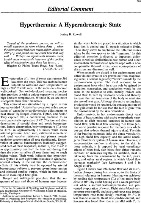 Hyperthermia A Hyperadrenergic State Hypertension