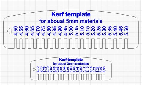 Lasercut Kerf Template Easy To Check The Needed Slot Measurements For About 3 And 5mm