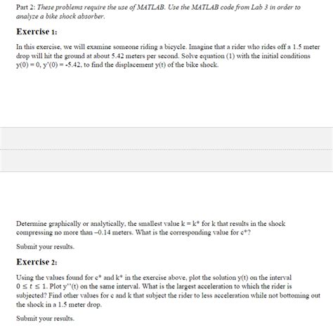 Part 2 These Problems Require The Use Of Matlab Use