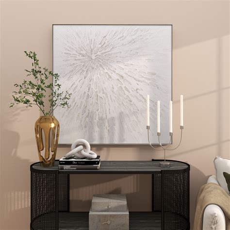 39 X 39 Starburst Framed Wall Art With Silver Frame By Cosmoliving