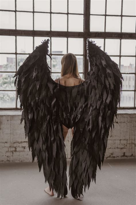 Black Angel Wings Costume Dark Angel Wings Gothic Feather Wings