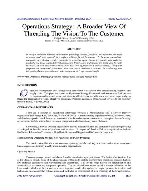 operations strategy a broader view of threading th 2013 the clute