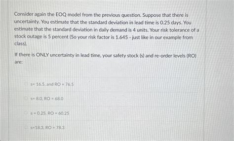 solved consider our eoq model suppose annual demand is