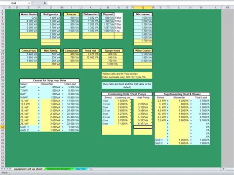 Nec Load Calculation Spreadsheet With Cable Size Calculation
