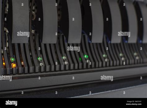 computer server mainframe and harddisk drive raid storage with led