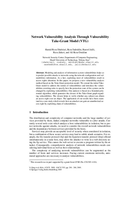 pdf network vulnerability analysis through vulnerability take grant