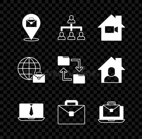 Set Online Working Hierarchy Organogram Chart Video Camera Off Home