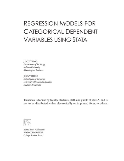 long regression model and categorical data 1997
