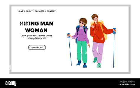 Hiking Man Woman Vector Stock Vector Image Art Alamy