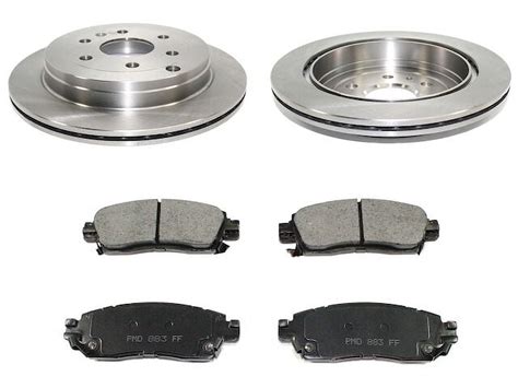 Rear Ceramic Brake Pads And Rotor Kit Compatible With 2008 2017