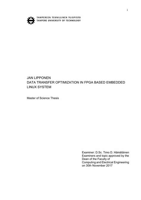 Pdf Data Transfer Optimization In Fpga Based Embedded Linux System