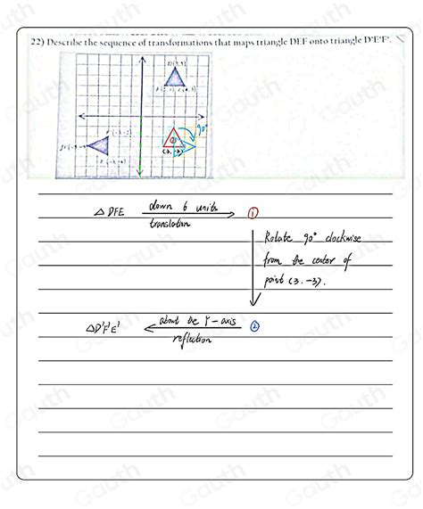 Solved 22 Describe The Sequence Of Transformations That Maps Triangle